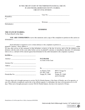 Fillable Online Request for Issuance of Summons Fax Email Print - pdfFiller