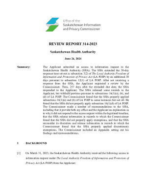 Fillable Online 314-2023. LA FOIP 2(1)(f)(xiii), 6(1), 6(2), 7, 7(2), 7 ...