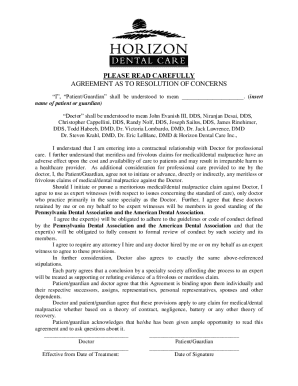 Fillable Online AGREEMENT AS TO RESOLUTION OF CONCERNS ... Fax Email ...