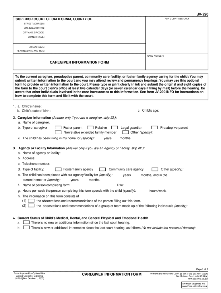 Fillable Online Ca Caregiver Form: Pre-built template Fax Email Print ...