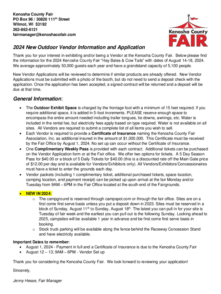 Fillable Online Kenosha Calendar: The County Fair is fun for all ages ...