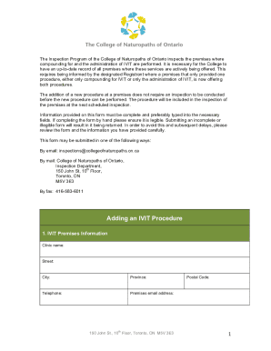 Fillable Online Intravenous Infusion Therapy (IVIT) Inspection Program ...