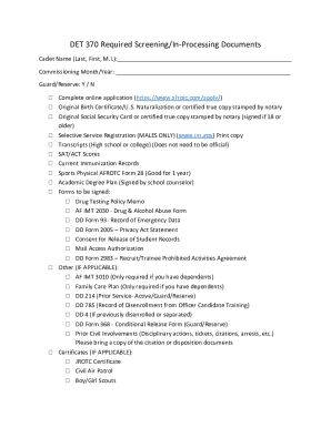 Fillable Online U.S. Air Force ROTC Fax Email Print - pdfFiller