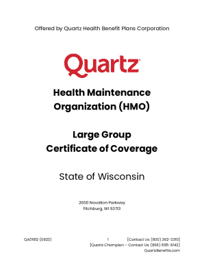 Fillable Online QA01812-0823-Large-Group-HMO-Certificate. ... Fax Email ...