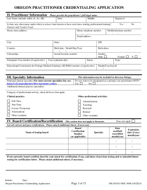 Fillable Online Oregon Practitioner Application TemplateAll Oregon ...