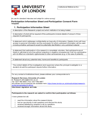 Fillable Online Participation Information Sheet Conscent Form (July ...
