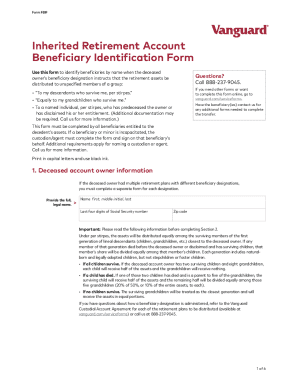 Fillable Online Inherited Retirement Account Beneficiary Identification ...