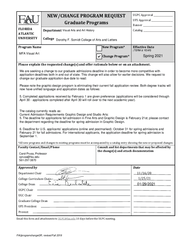 Fillable Online Department of Visual Arts and Art History - Florida Atlantic ... Fax Email Print ...
