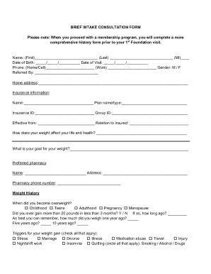 Fillable Online BRIEF INTAKE CONSULTATION FORM.docx Fax Email Print ...