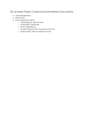Fillable Online DC Scholars Public Charter School Enrollment Documents ...