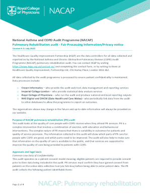 Fillable Online National Asthma and COPD Audit Programme (NACAP) Fax ...