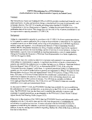 Fillable Online USPTO Discontinuing Use of PTO/SB/84 Form ...