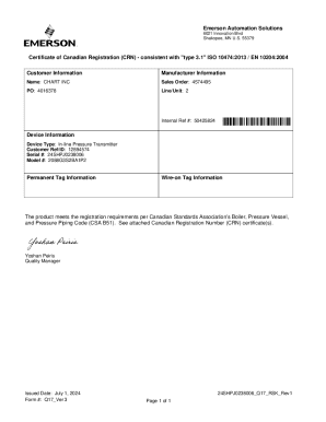 Fillable Online Certificate of Canadian Registration (CRN) Fax Email ...