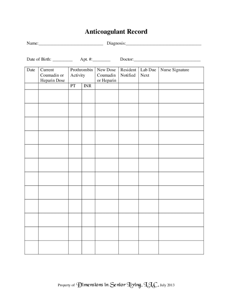 Fillable Online Investigation of Thrombosis Volume, Anticoagulants, and ... Fax Email Print ...