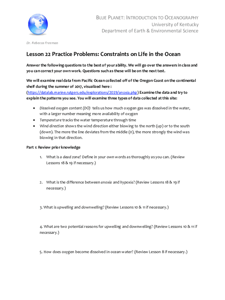 Fillable Online Our Blue Planet: Connecting Humans and the Ocean Fax ...