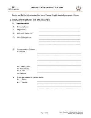 Fillable Online (Part 2) Pre- Qualification Questionnaire Fax Email ...