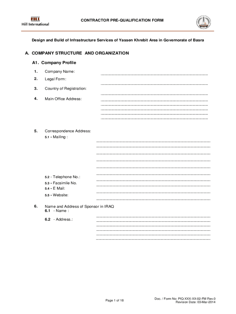 Fillable Online (Part 2) Pre- Qualification Questionnaire Fax Email Print - pdfFiller