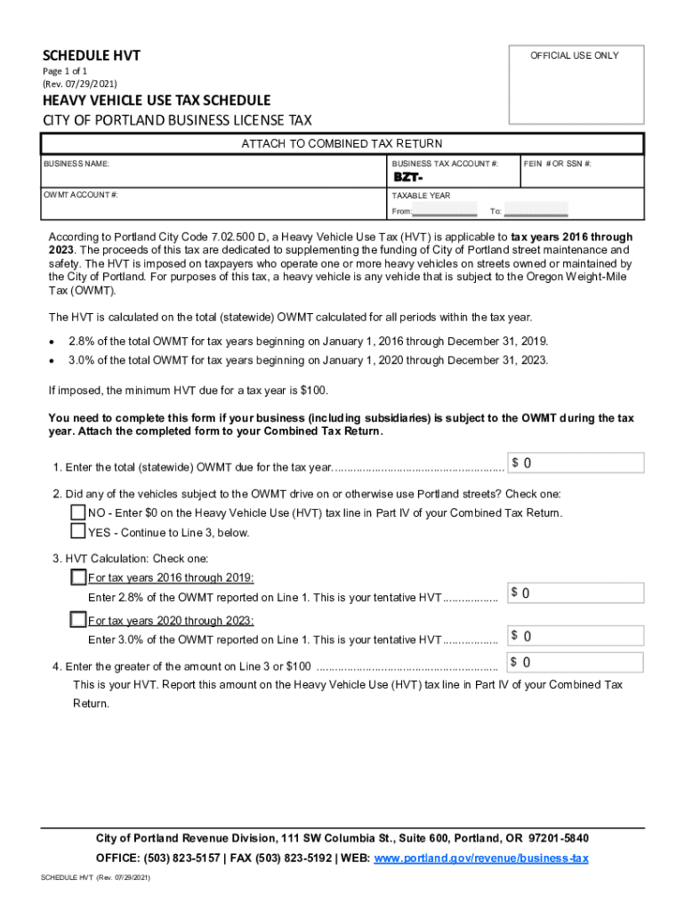 Fillable Online Heavy Vehicle Use Tax Fax Email Print - pdfFiller