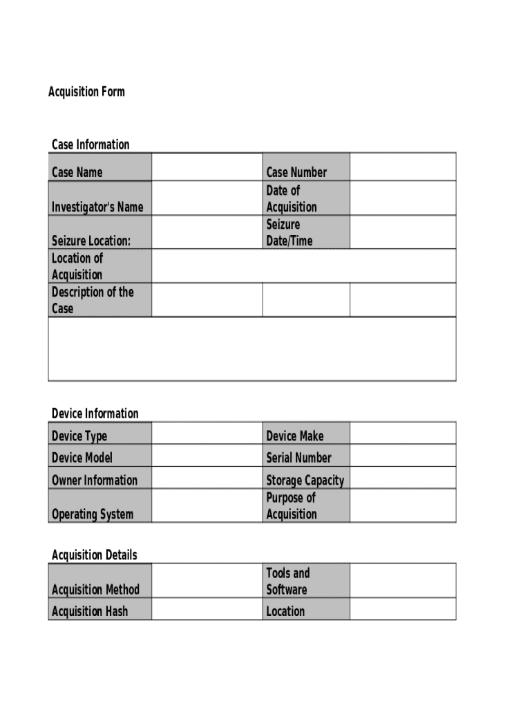 Download Acquisition Doc Template | pdfFiller