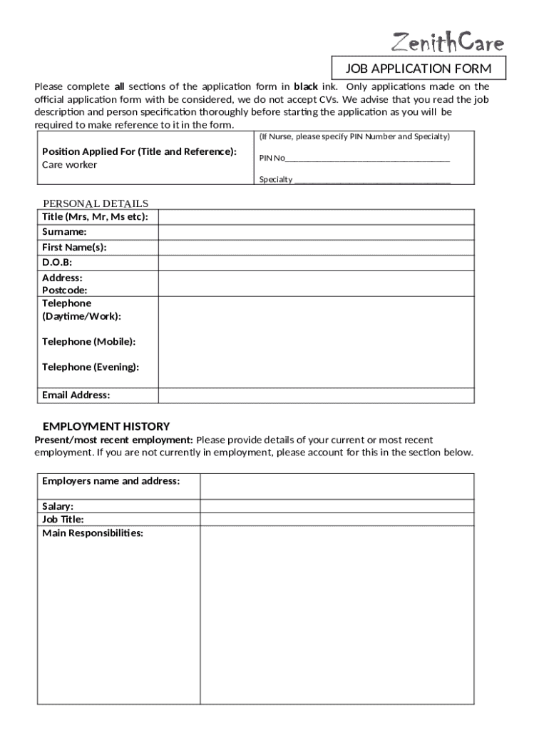 Job application (teaching & support staff) docx Doc Template | pdfFiller