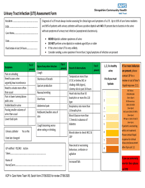 Fillable Online Urinary Tract Infection (UTI) Assessment Form ...