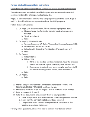 Fillable Online How To File A VA Foreign Medical Program Claim Fax ...