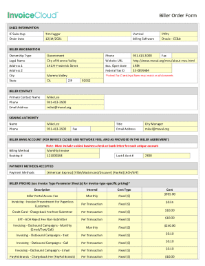 BILLER ORDER FORM Biller Order Form - pdfFiller