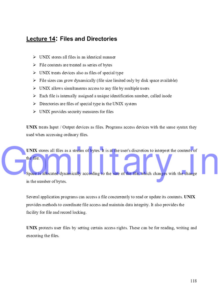 Fillable Online The Unix Shell: Working With Files and Directories Fax Email Print - pdfFiller