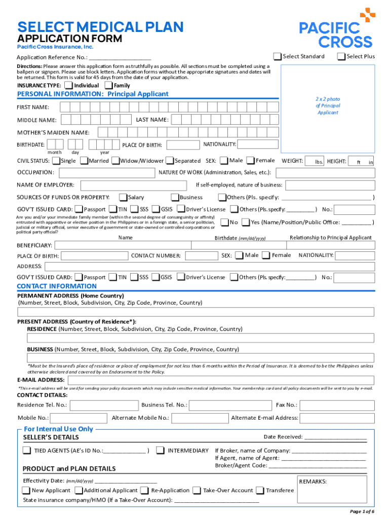 Fillable Online select medical plan - application form Fax Email Print ...