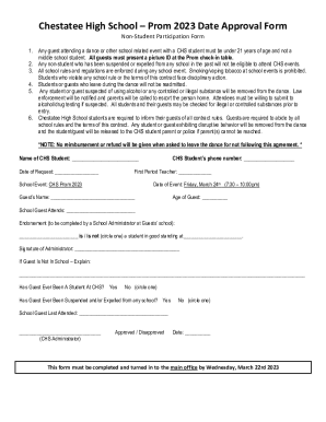 Fillable Online chs hallco Prom 2023 Date Approval Form Fax Email Print ...