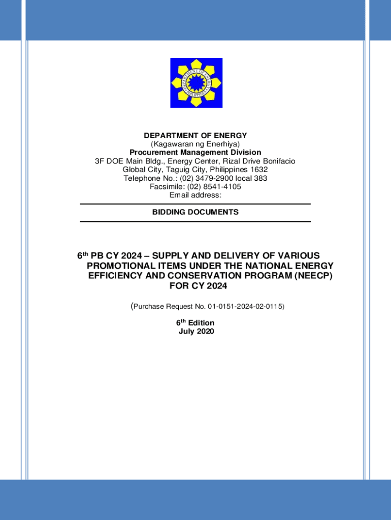 Fillable Online 6th PB CY 2024 SUPPLY AND DELIVERY OF VARIOUS ... Fax ...