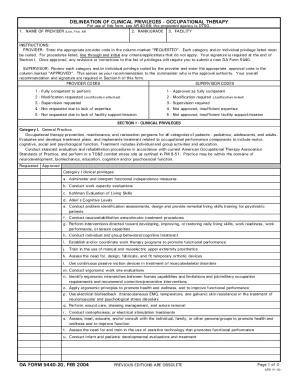 Fillable Online Department of Medicine Delineation of Privileges Form ...