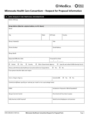 Fillable Online Minnesota Health Care ConsortiumRequest for Proposal ...