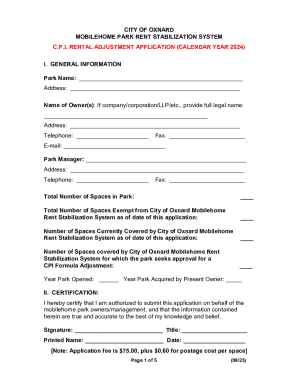 Fillable Online Mobile Home Rent Stabilization Fax Email Print - pdfFiller