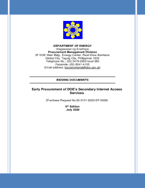 Fillable Online Early Procurement of DOE's Secondary Internet Access ...