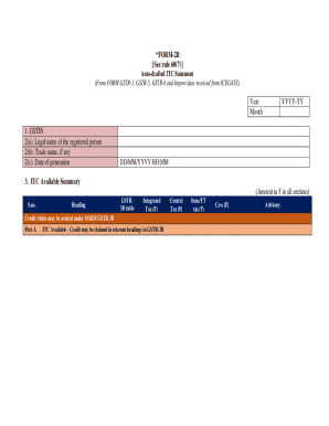 Auto-drafted ITC Statement FORM-2B - pdfFiller