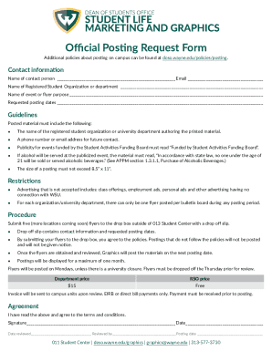 Fillable Online doso wayne Official Posting Request Form Fax Email ...