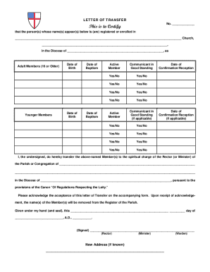 Fillable Online LETTER OF TRANSFER This is to Certify No. Fax Email ...