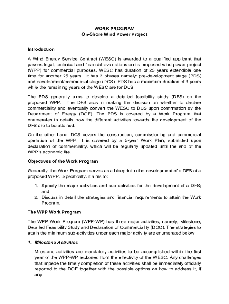 Fillable Online Wind Energy Service Contract (WESC) Applications as of ...