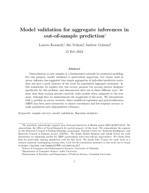 Fillable Online stat columbia Model validation for aggregate inferences in out-of-sample ... Fax ...
