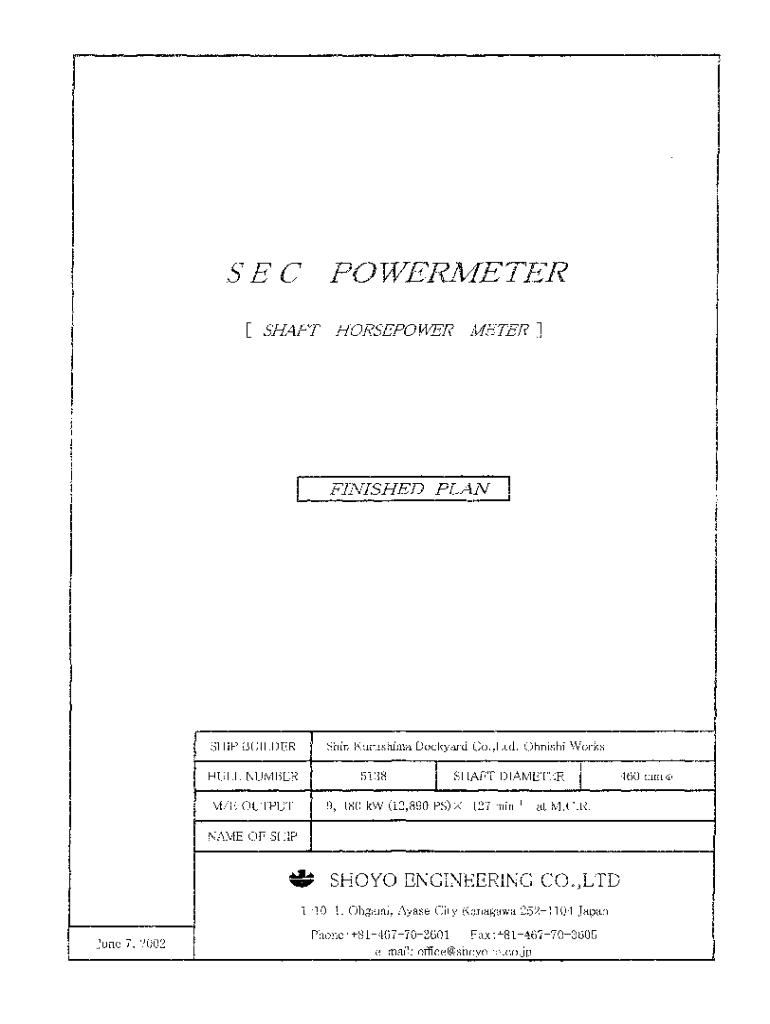 Fillable Online Marine Shaft Power Meter Systems Fax Email Print ...