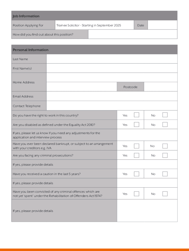 Trainee Solicitor Application Pack 2025 Trainee Solicitor Application ...