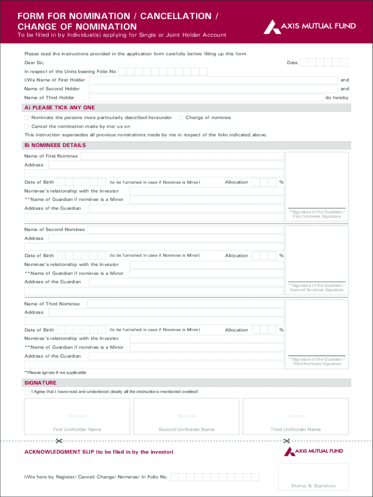Fillable Online Form-10 Applicaton for change of nomination.pdf Fax ...