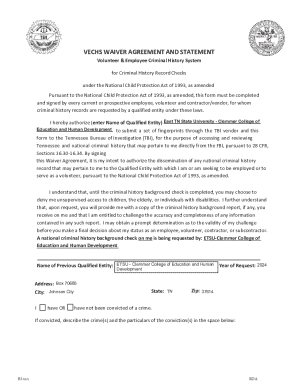 Fillable Online VECHS Waiver and FDLE FBI Privacy Statement and ... Fax ...