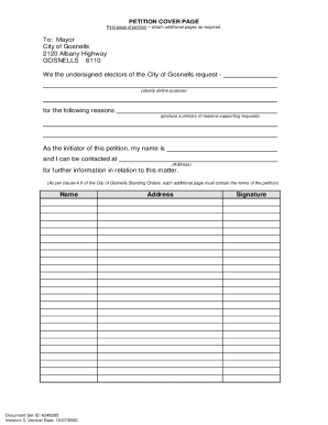 Fillable Online Petition Form Template Fax Email Print - pdfFiller