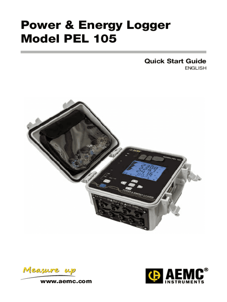 Fillable Online Power & Energy Logger - Models PEL 102 & PEL 103 Fax ...