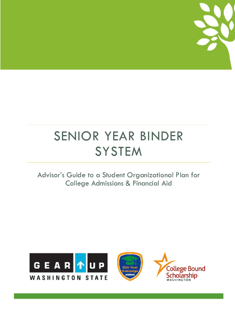 Fillable Online gearup wa Senior Year Binder System - Washington State ...