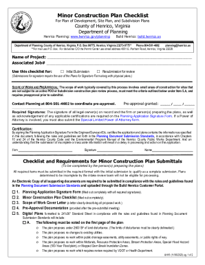 Fillable Online Minor Construction Plan Checklist Fax Email Print ...