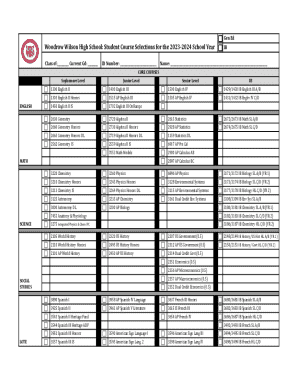 Fillable Online 10th Grade Course Selection Sheet Guide 2023-2024 Fax ...