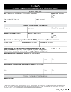 Fillable Online Devoted Health Plans Enrollment Form - Onshore ...